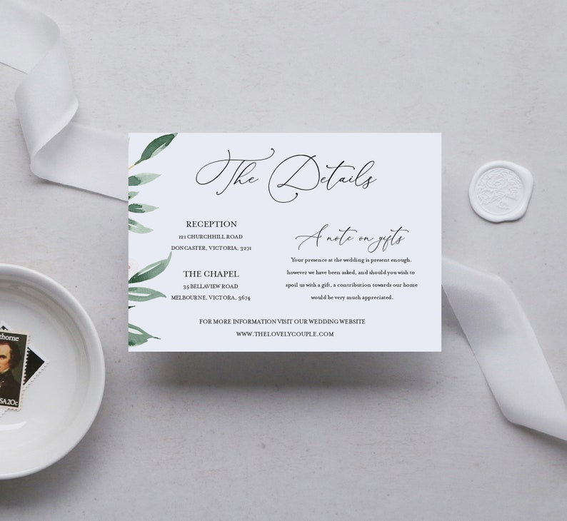 Details Card Printable INSTANT DOWNLOAD Info DIY Printable - Etsy