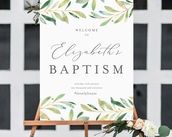 Baptism Welcome Sign INSTANT DOWNLOAD Boy Baptism Girl | Etsy