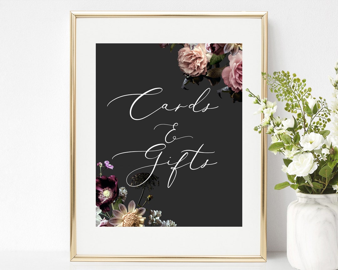 Moody Cards & Gifts Sign, INSTANT DOWNLOAD, Printable Wedding Gifts ...