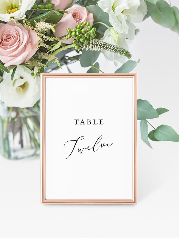Minimal Table Numbers 5x7 INSTANT DOWNLOAD Printable - Etsy