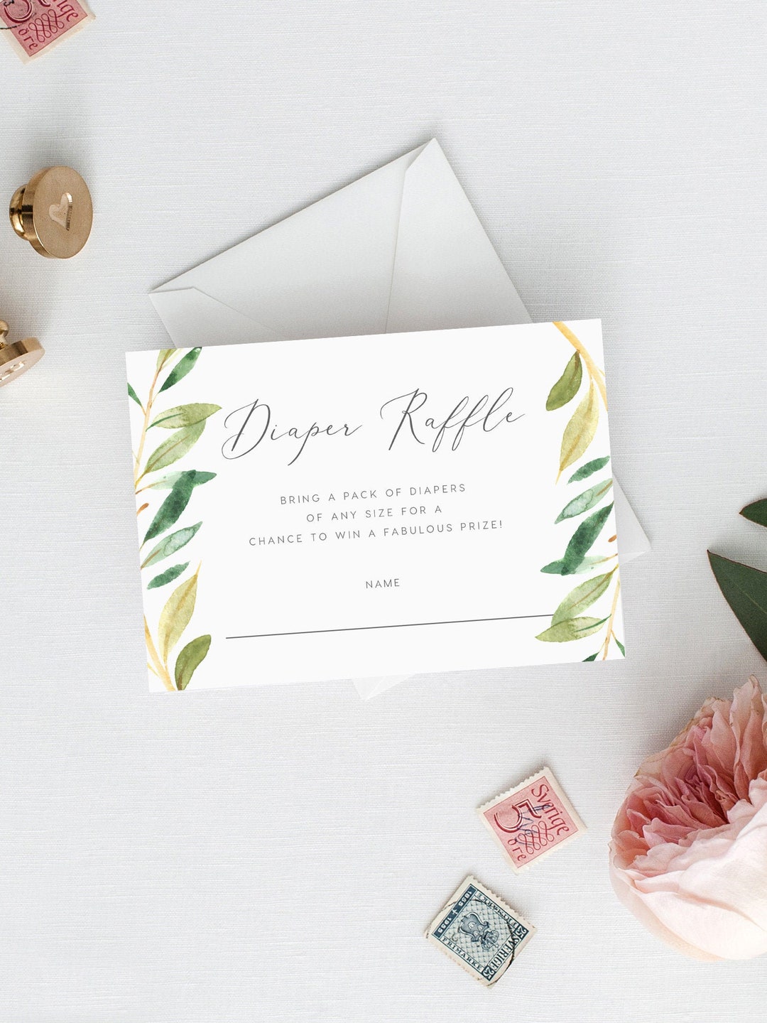 Diaper Raffle Card Editable Pdf Template, INSTANT DOWNLOAD, Gender ...