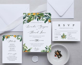 Citrus Wedding Invitation - Etsy