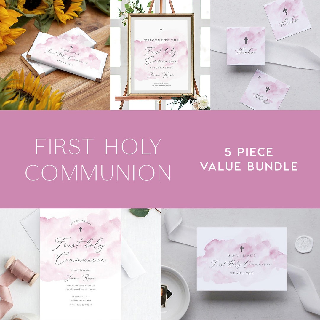 First Holy Communion Bundle INSTANT DOWNLOAD Value Bundle Invite ...