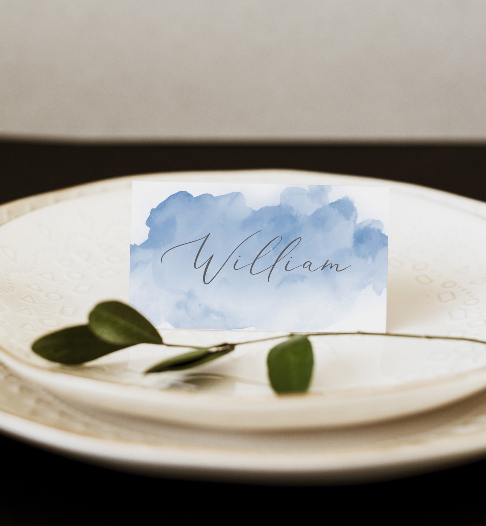 Dusty Blue Place Cards Printable INSTANT DOWNLOAD Wedding - Etsy
