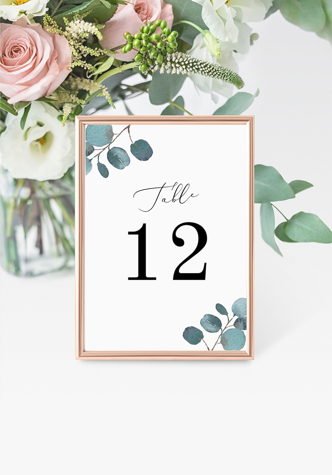 Eucalyptus Table Numbers 5x7 INSTANT DOWNLOAD, Printable Wedding Table ...