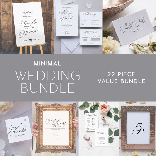 Navy Wedding Bundle INSTANT DOWNLOAD Template DIY Wedding | Etsy
