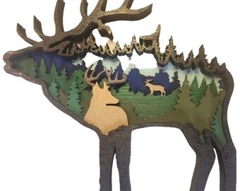 3d Deer Layered Art - Etsy
