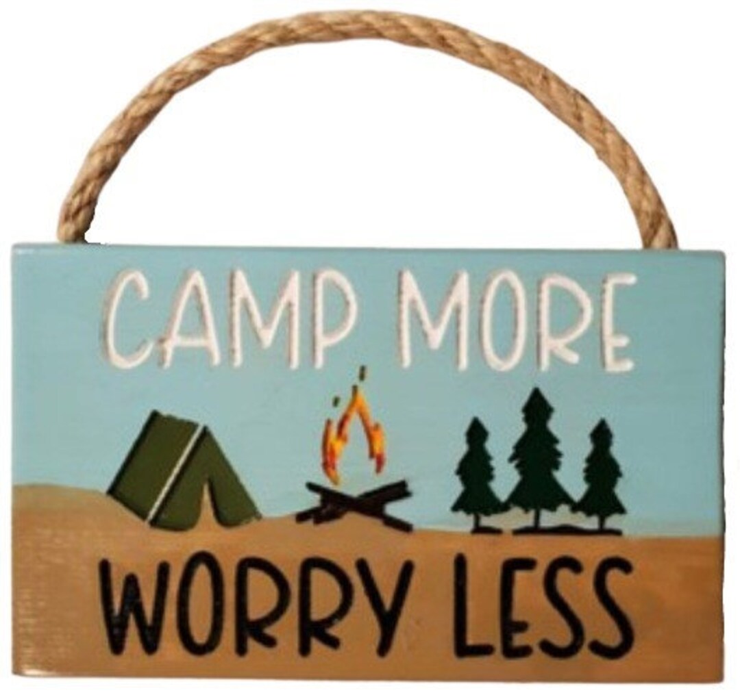 Wooden Wall Hanging Camp More Worry Less Daytime - Etsy