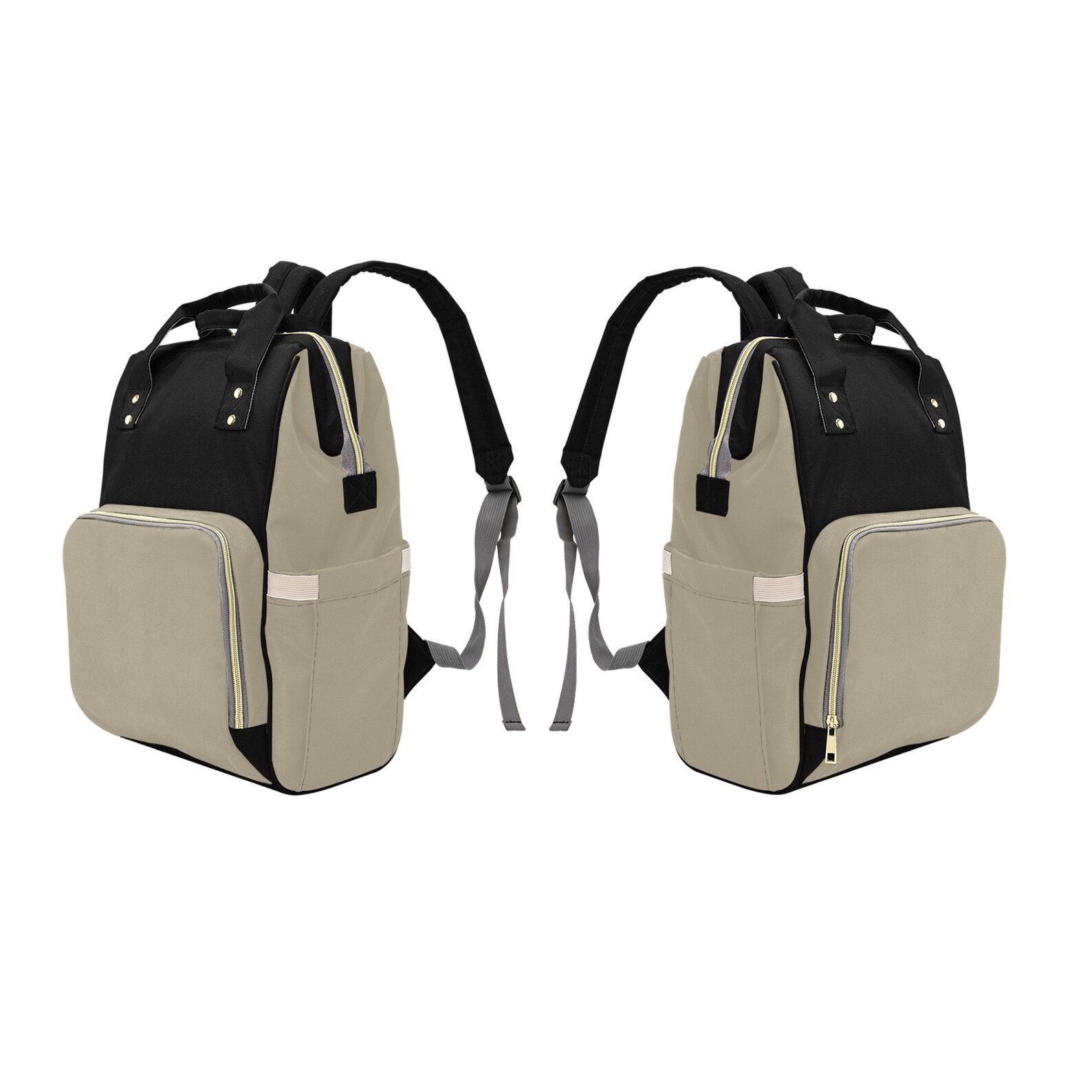 Diaper Bag Backpack Solid Design Beige Black Nappy Baby Bag ...