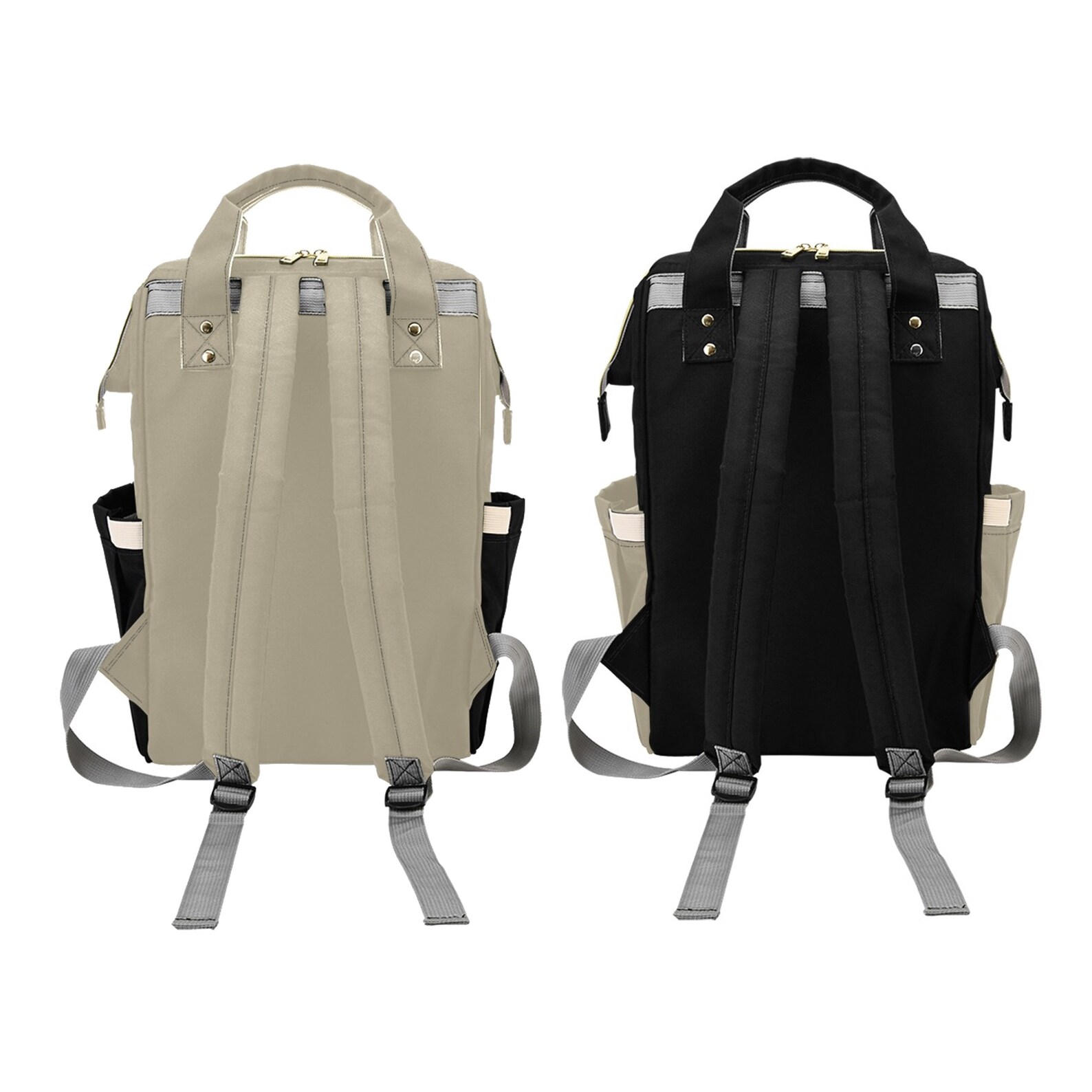 Diaper Bag Backpack Solid Design Beige Black Nappy Baby Bag ...
