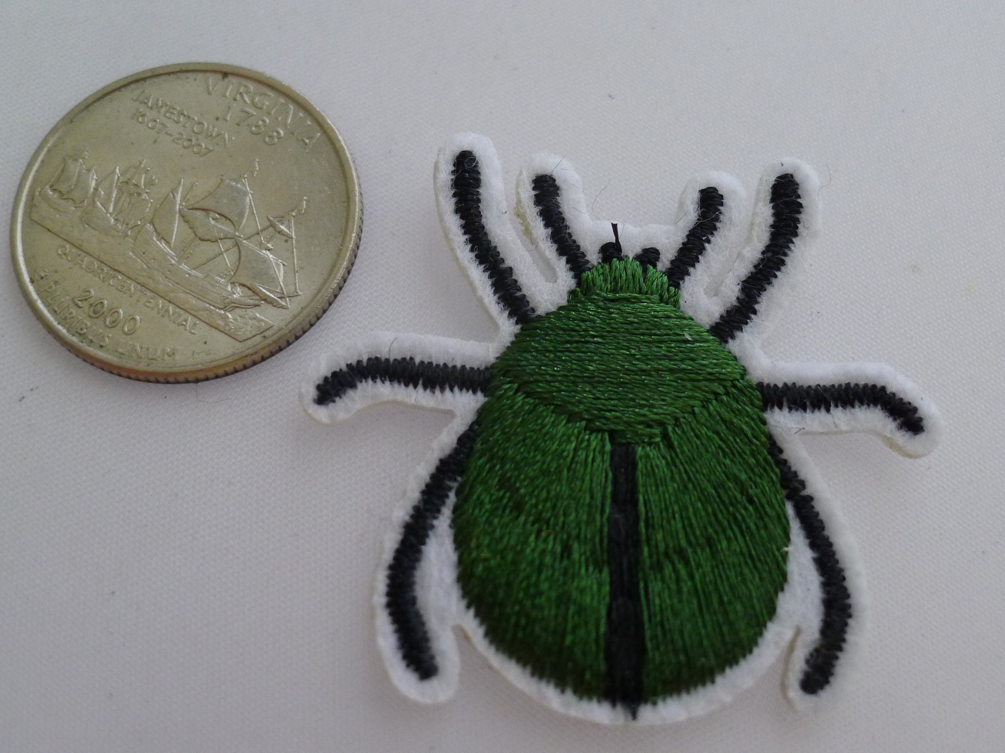 Two Iron-on Embroidered Green Bugs Badge Stickers Patch. Free - Etsy UK