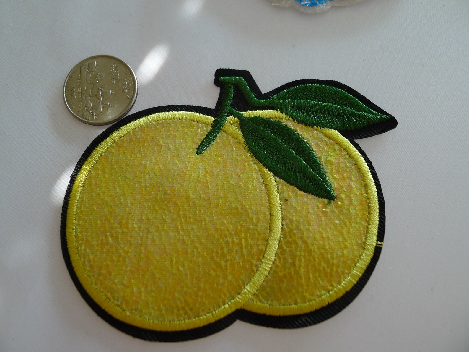 A Large Iron-on Embroidered Double Lemon Fruit Stickers - Etsy