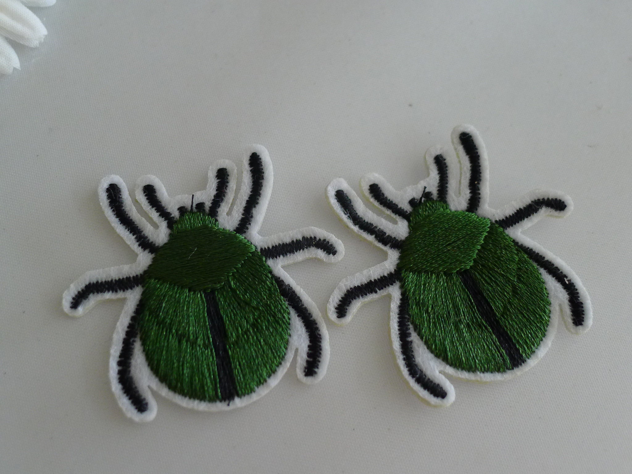Two Iron-on Embroidered Green Bugs Badge Stickers Patch. Free - Etsy UK