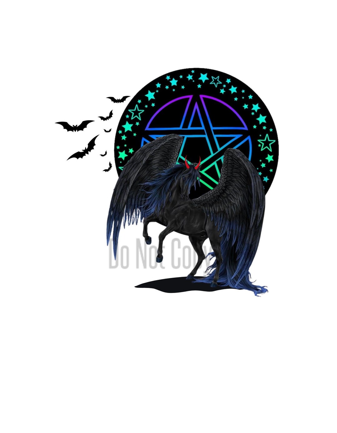 Goth Horse and Pentacle Jpg/png/svg/pdf Sublimation Design - Etsy