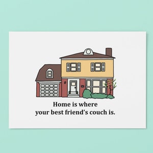 Our First Home Illustrated Portrait Print / New House Gift / Cartoon ...