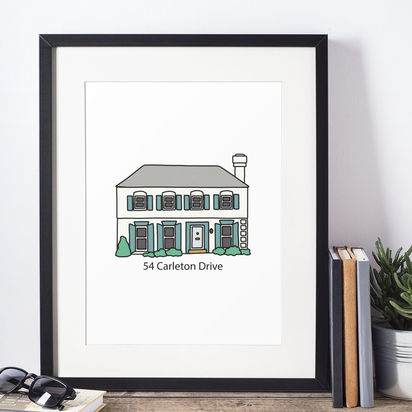 Our First Home Illustrated Portrait Print / New House Gift / Cartoon ...