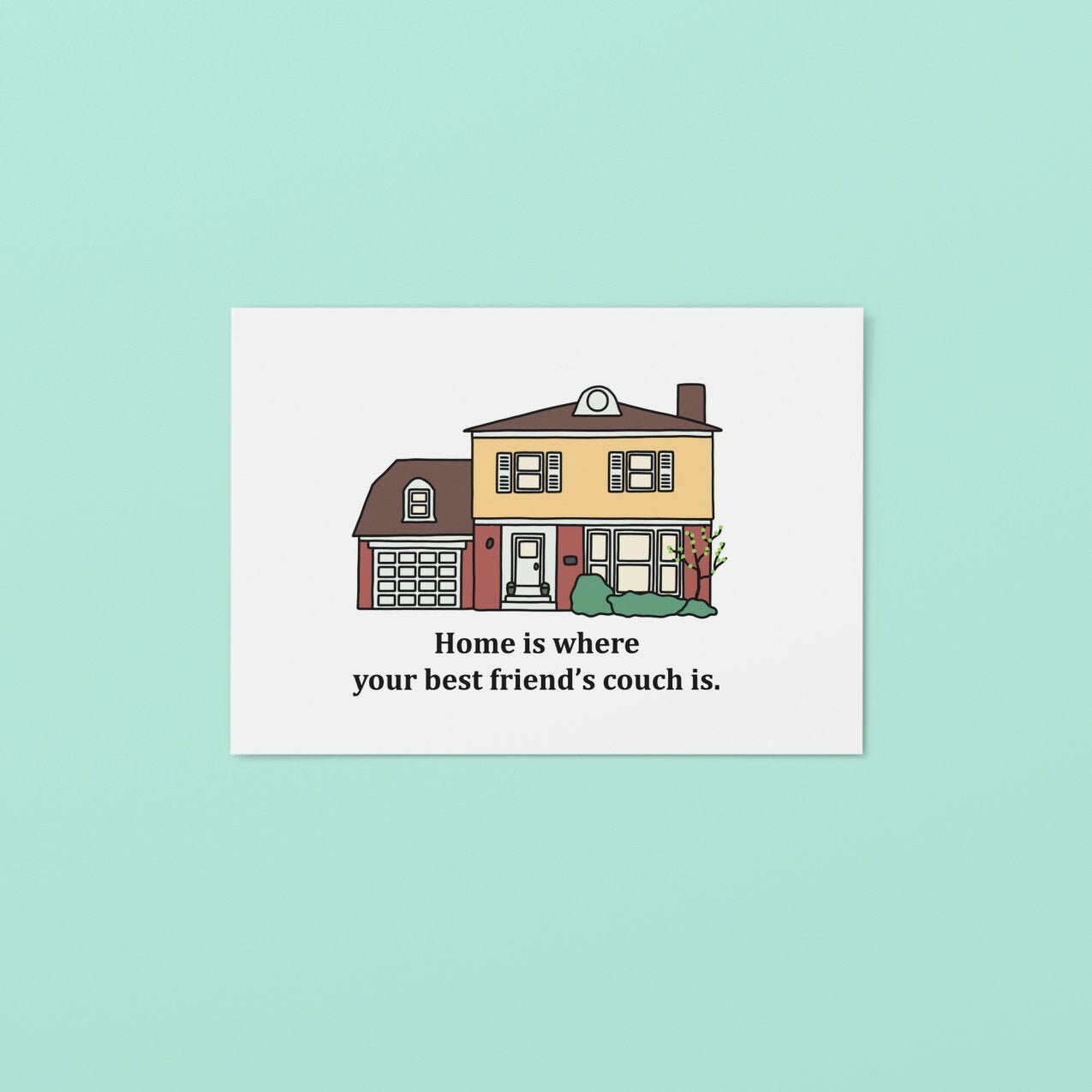 Our First Home Illustrated Portrait Print / New House Gift / Cartoon ...