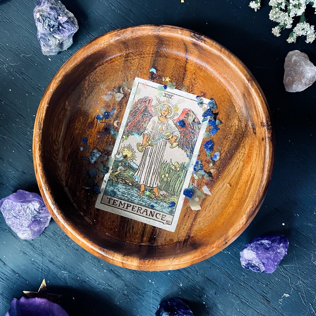 Temperance Tarot Acacia Trinket Bowl - Etsy