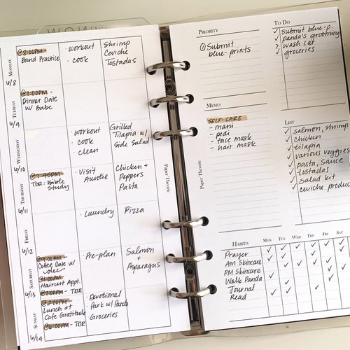 Personal Weekly Planner Printable Week on Two Pages - Etsy