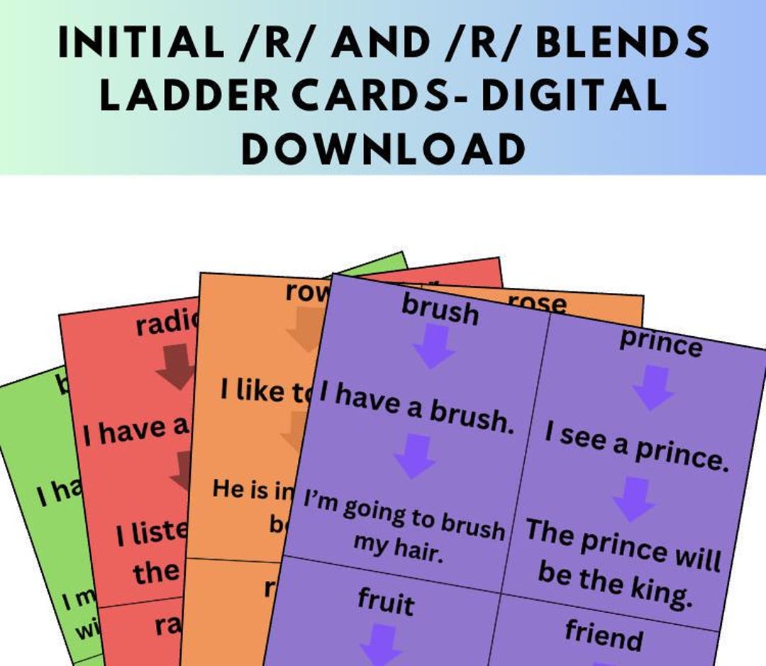 Initial /r/ and /r/ Blends Word Hierarchy Cards Digital Download - Etsy