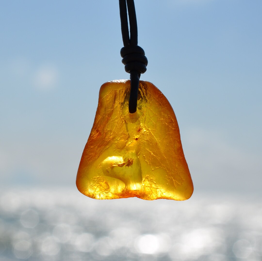 Baltic Amber Pendant for Women, Raw Amber Stone, Lithuanian Amber ...