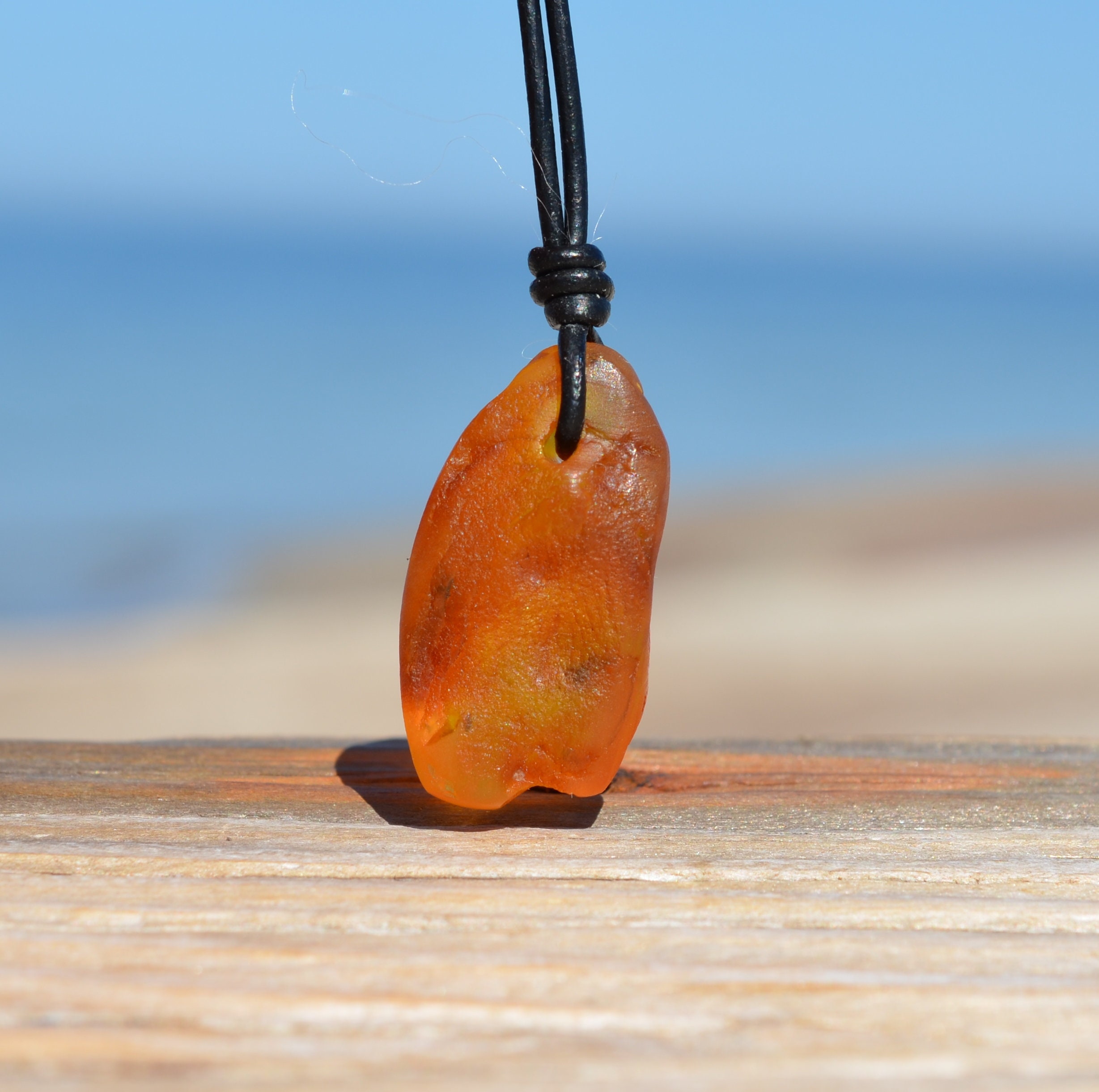 Cognac Amber Amulet Raw Baltic Amber Stone Untreated - Etsy