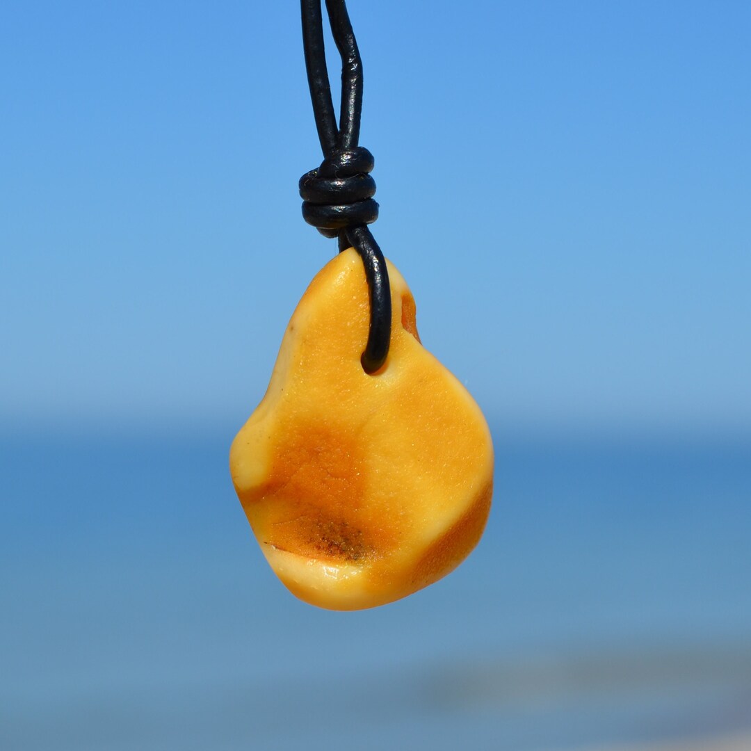 Amber Amulet, Natural Baltic Amber Stone, Protection Healing Pendant ...