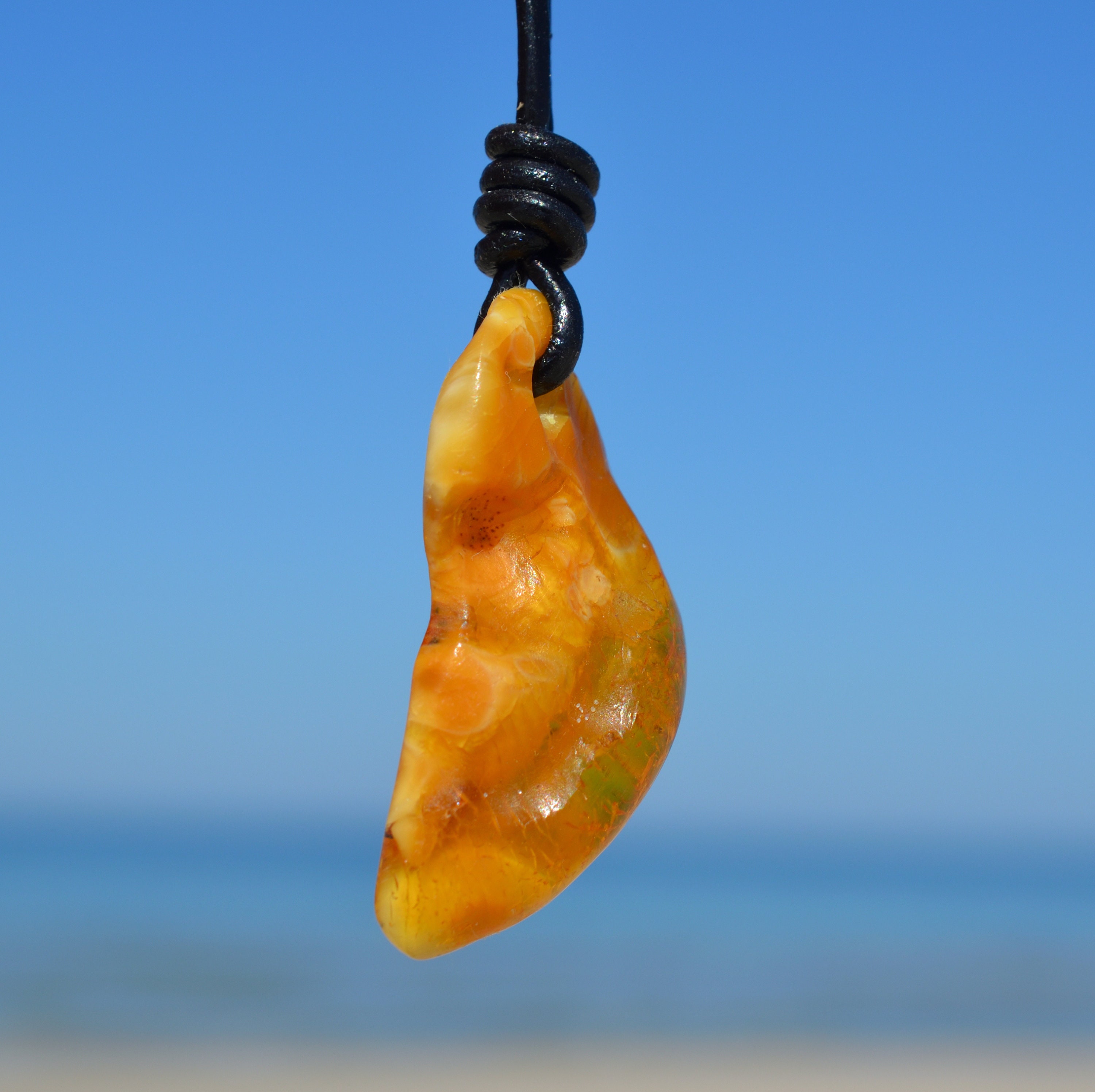 Amber Pendant Amulet/ Genuine Baltic Amber Stone/ Bernstein - Etsy