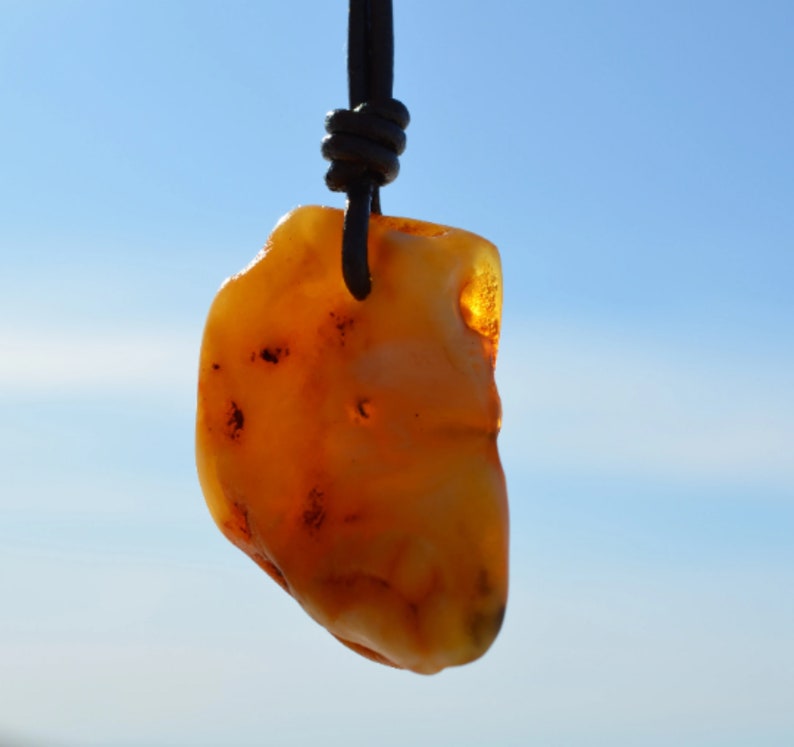Large Raw Baltic Amber Amber Amulet Gift for Men or Women - Etsy