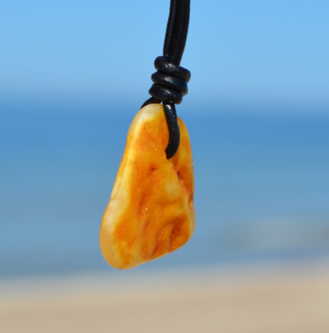 Baltic Amber Pendant/ Amber Amulet for Men/ Roh Bernstein Kette Man ...