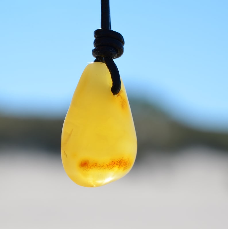 Amber Amulet Baltic Amber Stone Healing Energy Pendant Gift | Etsy