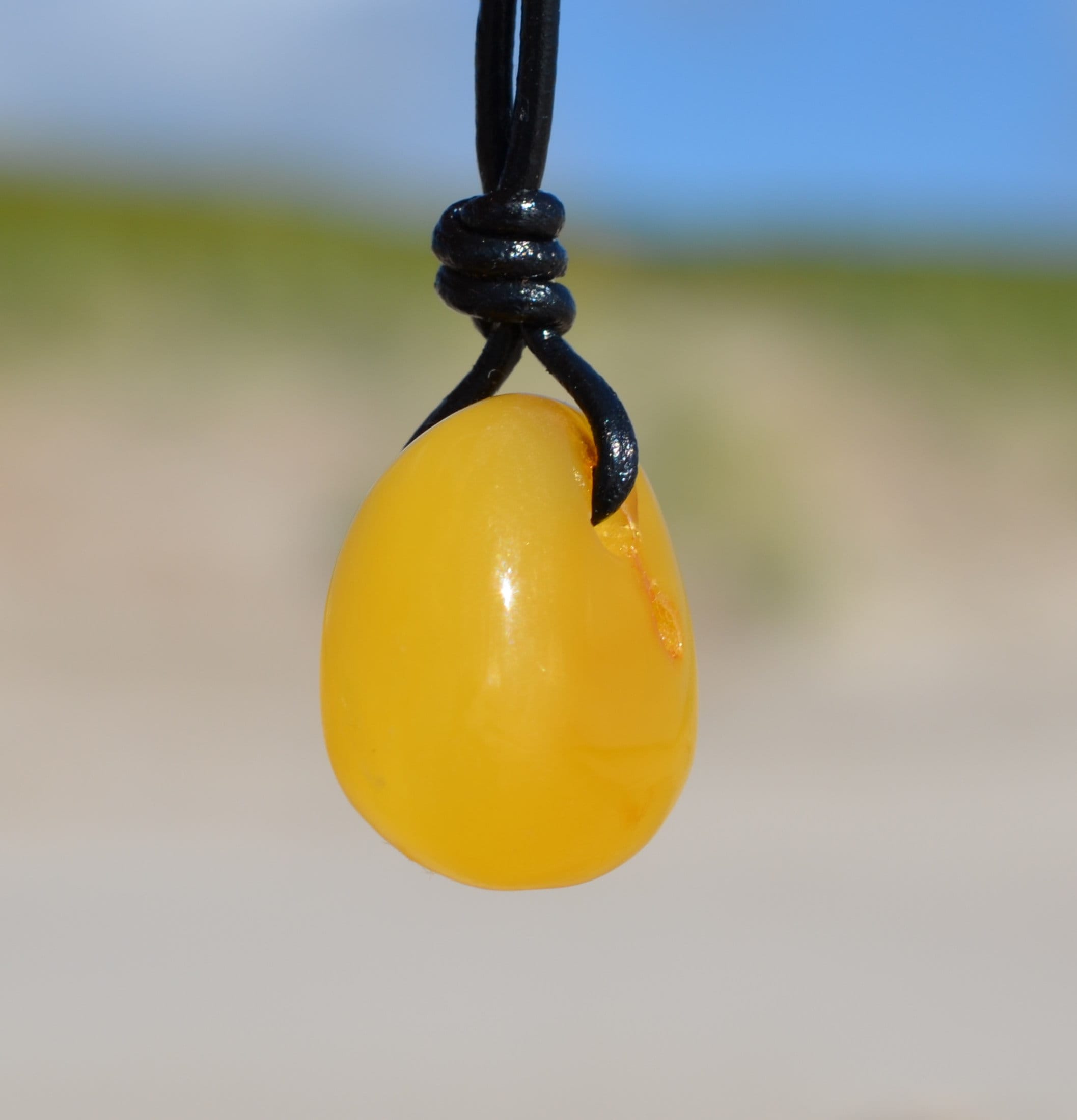 Amber Amulet Pendant/ White Baltic Amber Stone/ Gift for Men or Women ...