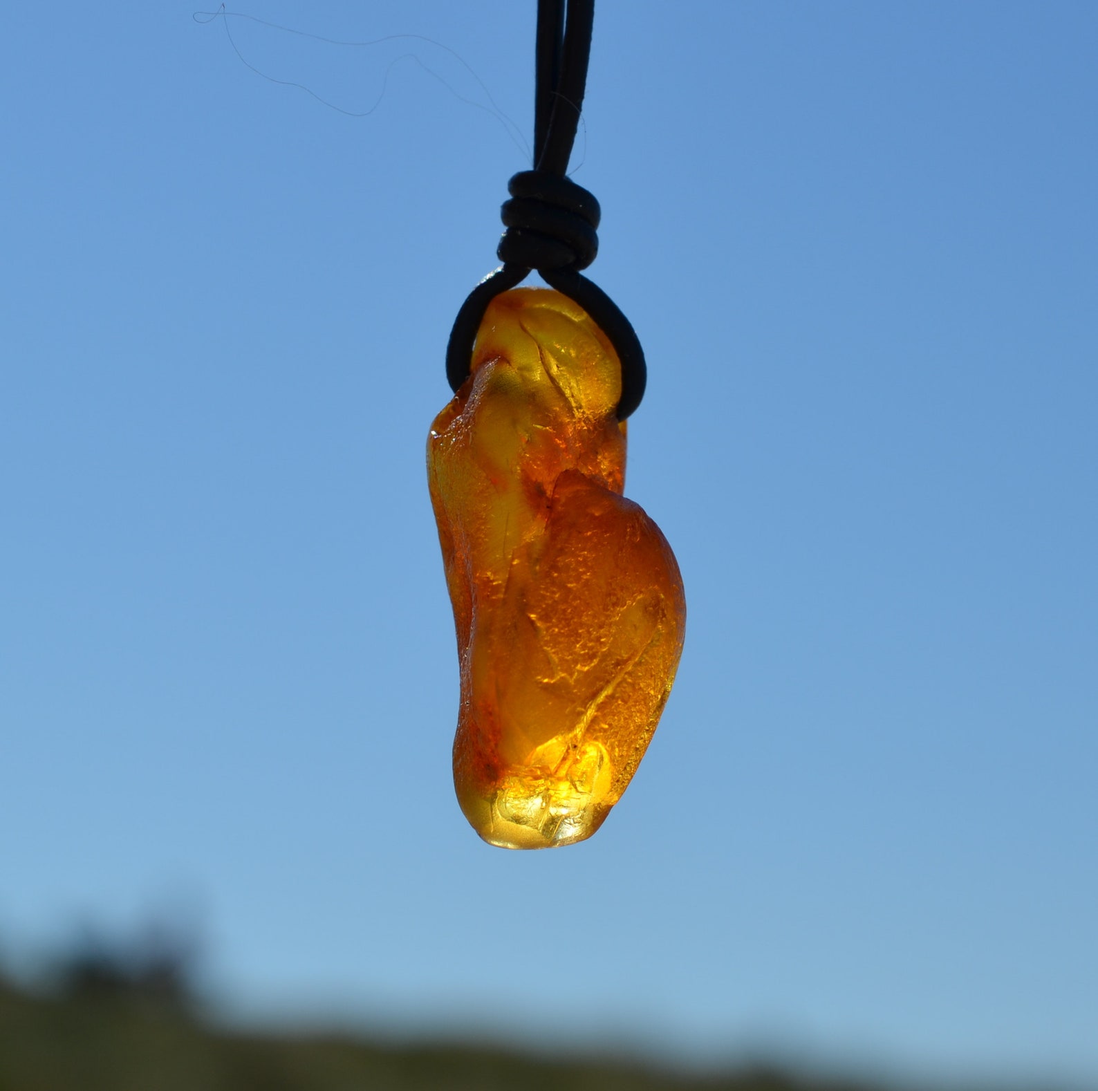 Cognac Amber Amulet Raw Baltic Amber Stone Untreated - Etsy