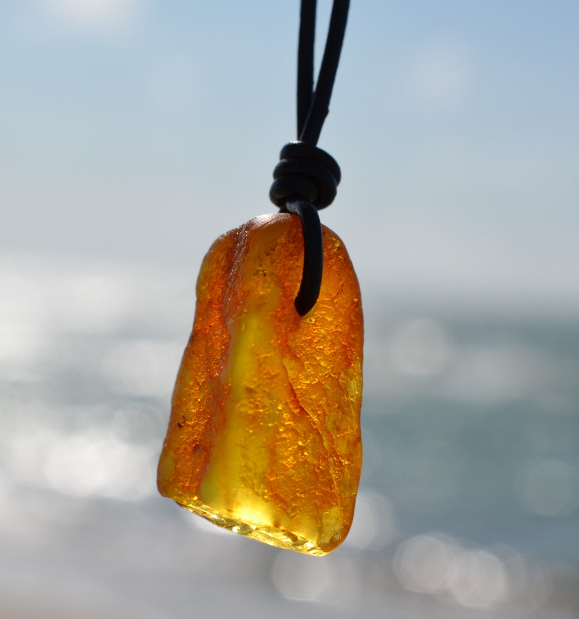 Cognac Amber Amulet Raw Baltic Amber Stone Untreated - Etsy