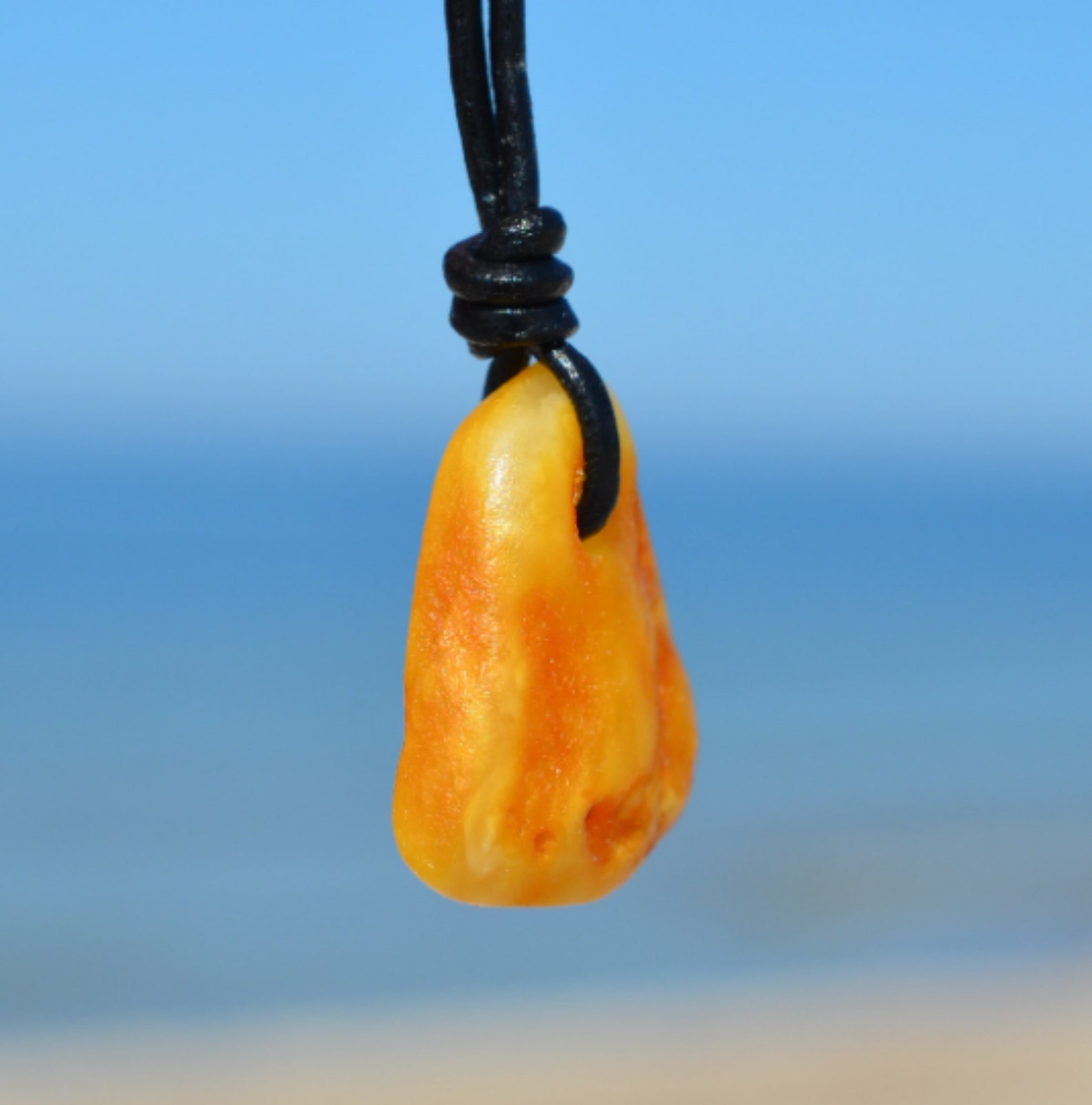 Baltic Amber Pendant/ Amber Amulet for Men/ Roh Bernstein Kette Man ...