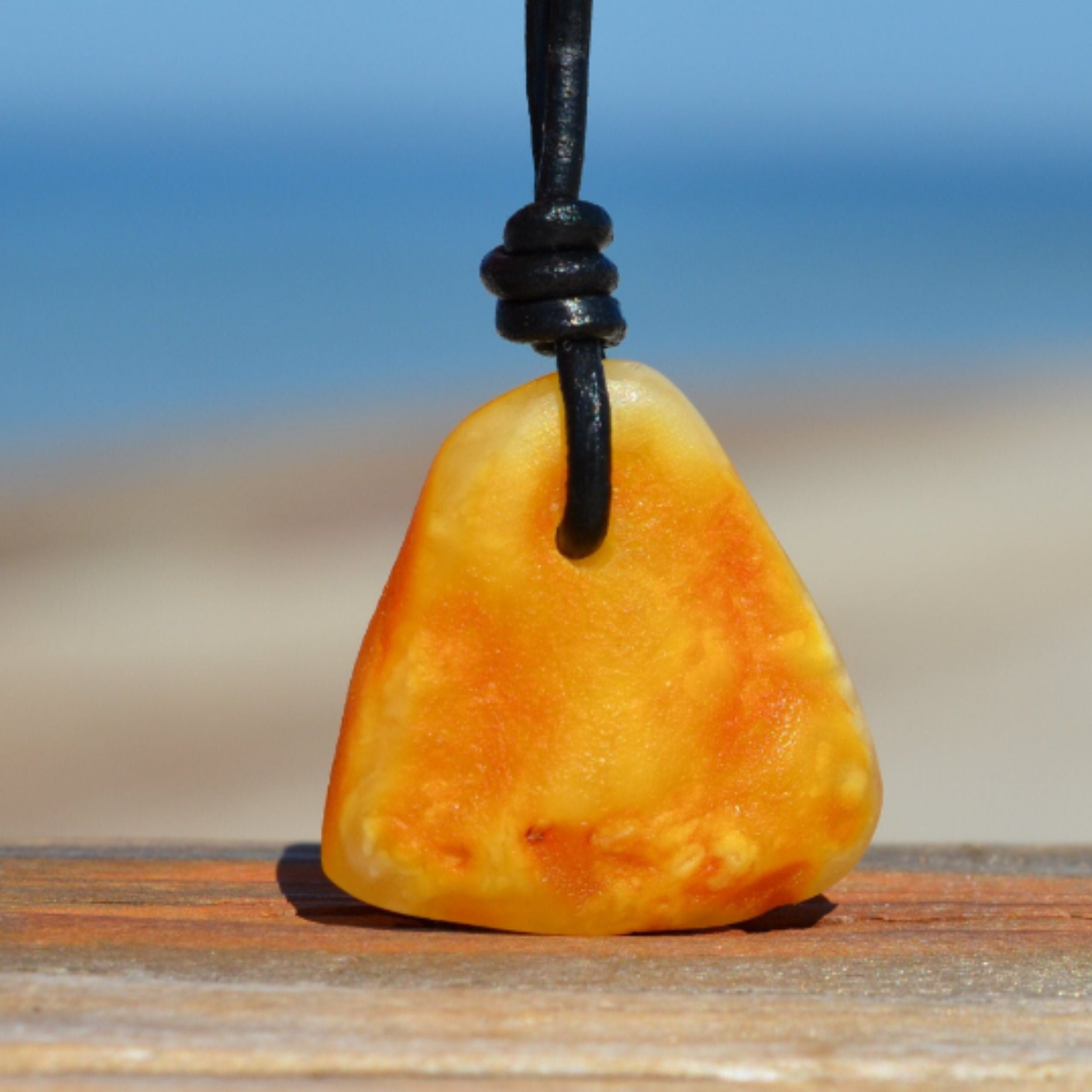 Baltic Amber Pendant/ Amber Amulet for Men/ Roh Bernstein Kette Man ...