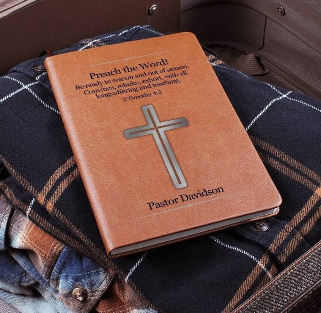 Personalized Gift for Pastor, Vegan Leather Prayer Journal With Bible ...