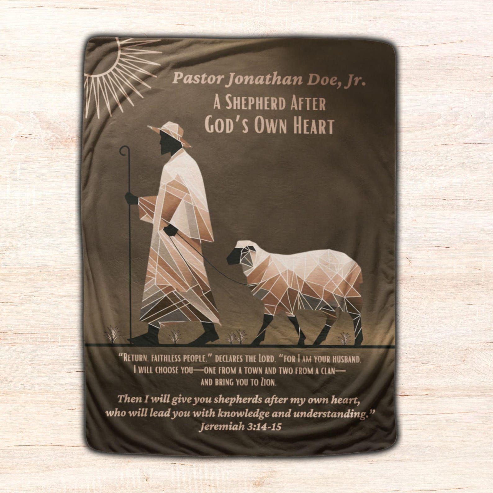 Pastor Appreciation Gift Blanket, Personalized Religious Sherpa Blanket ...