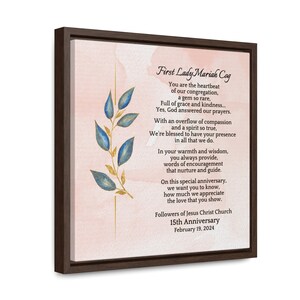 Pastor's Wife Gift, Church Anniversary Canvas Wrapped With Poem ...