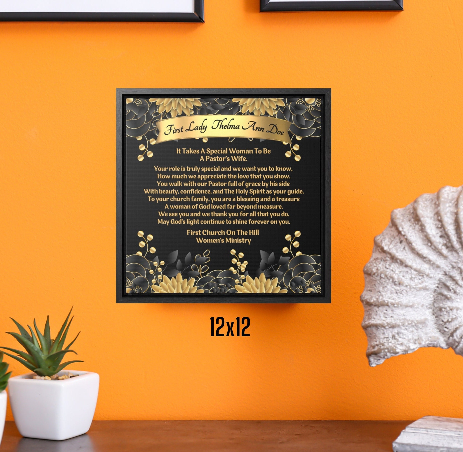 Custom Pastors Wife T For Appreciation Or Anniversary Framed Canvas