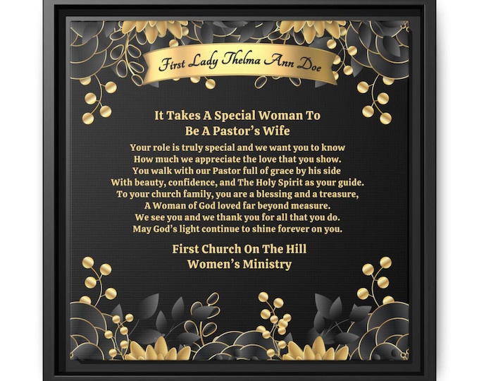Pastor's Wife First Lady Personalized Appreciation Name Poem Gift Thank ...