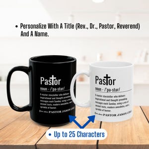 Personalized Pastor Definition Mug Gift for Pastor, Christian Scripture ...