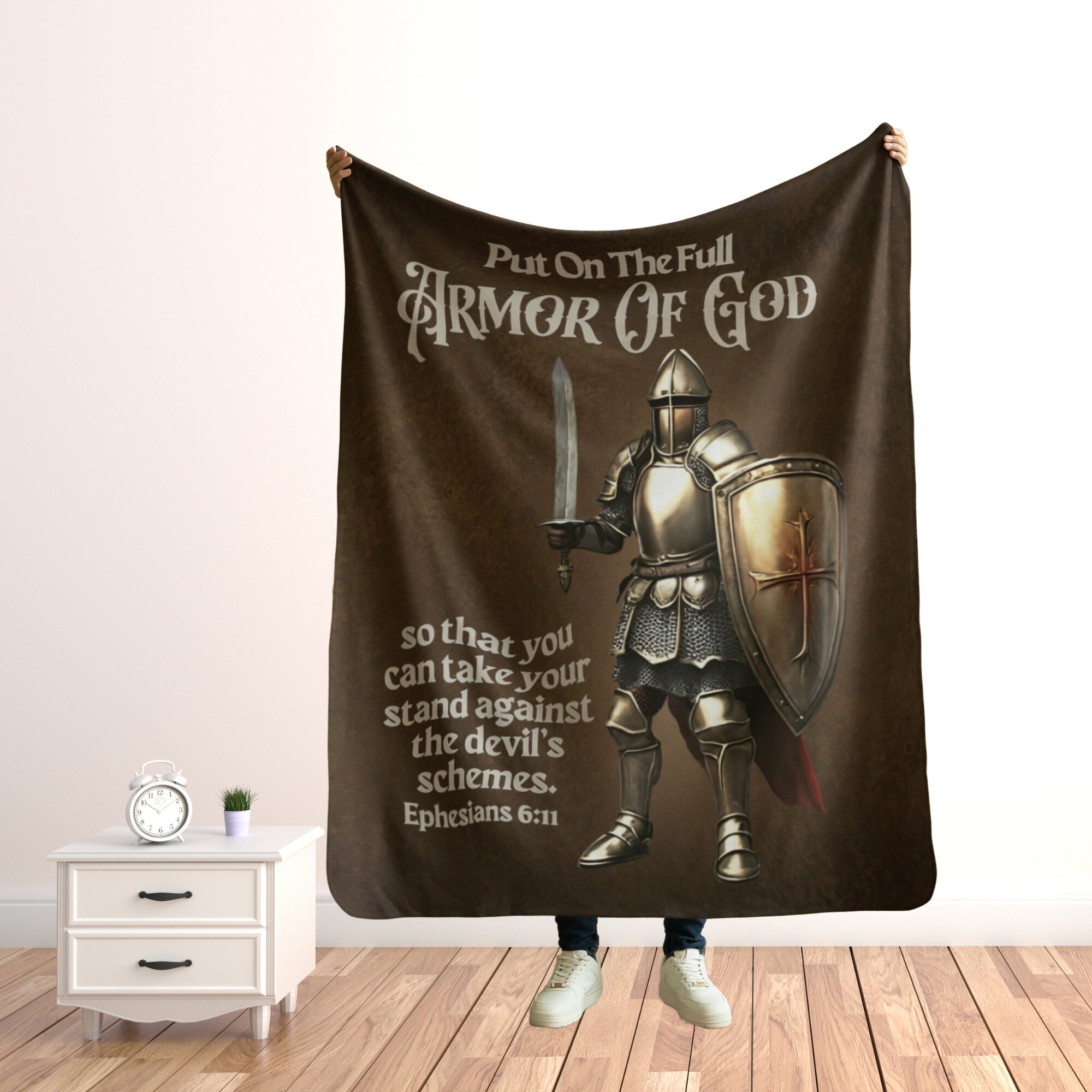 Full Armor of God Sherpa Throw Blanket Christian Bible Verse Gift for ...