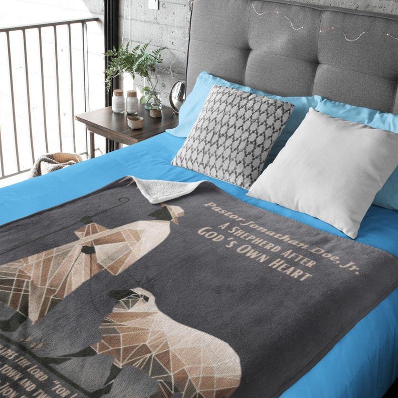 Pastor Appreciation Gift Blanket, Personalized Religious Sherpa Blanket ...