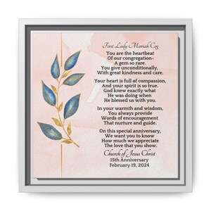 Pastor's Wife Gift | Church Anniversary Framed Canvas Wall Art With ...
