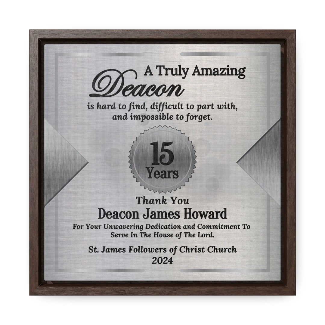 Custom Deacon Anniversary Framed Canvas Wall Art - Amazing Deacon ...
