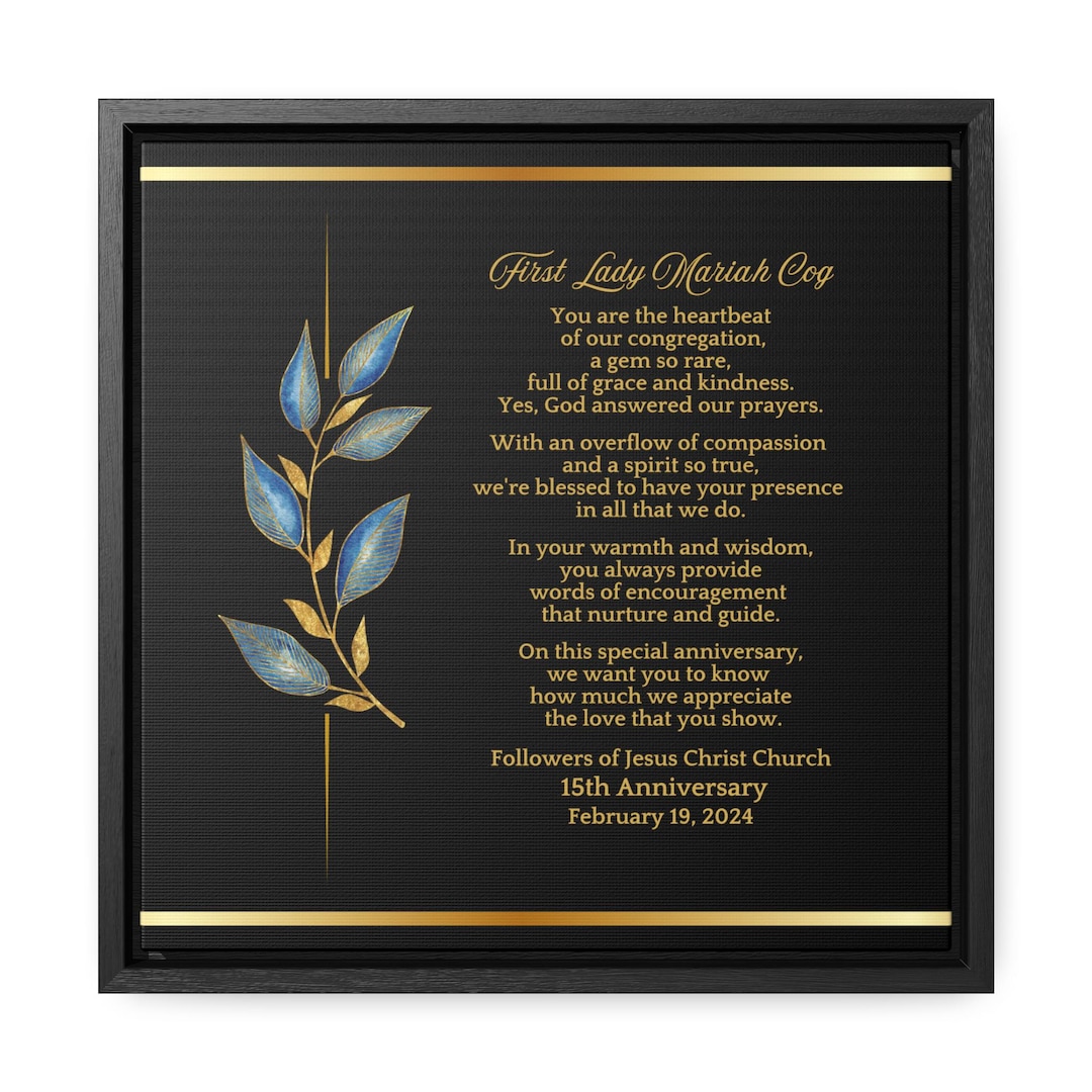 Pastor's Wife Appreciation Anniversary Gift, First Lady Framed Canvas ...