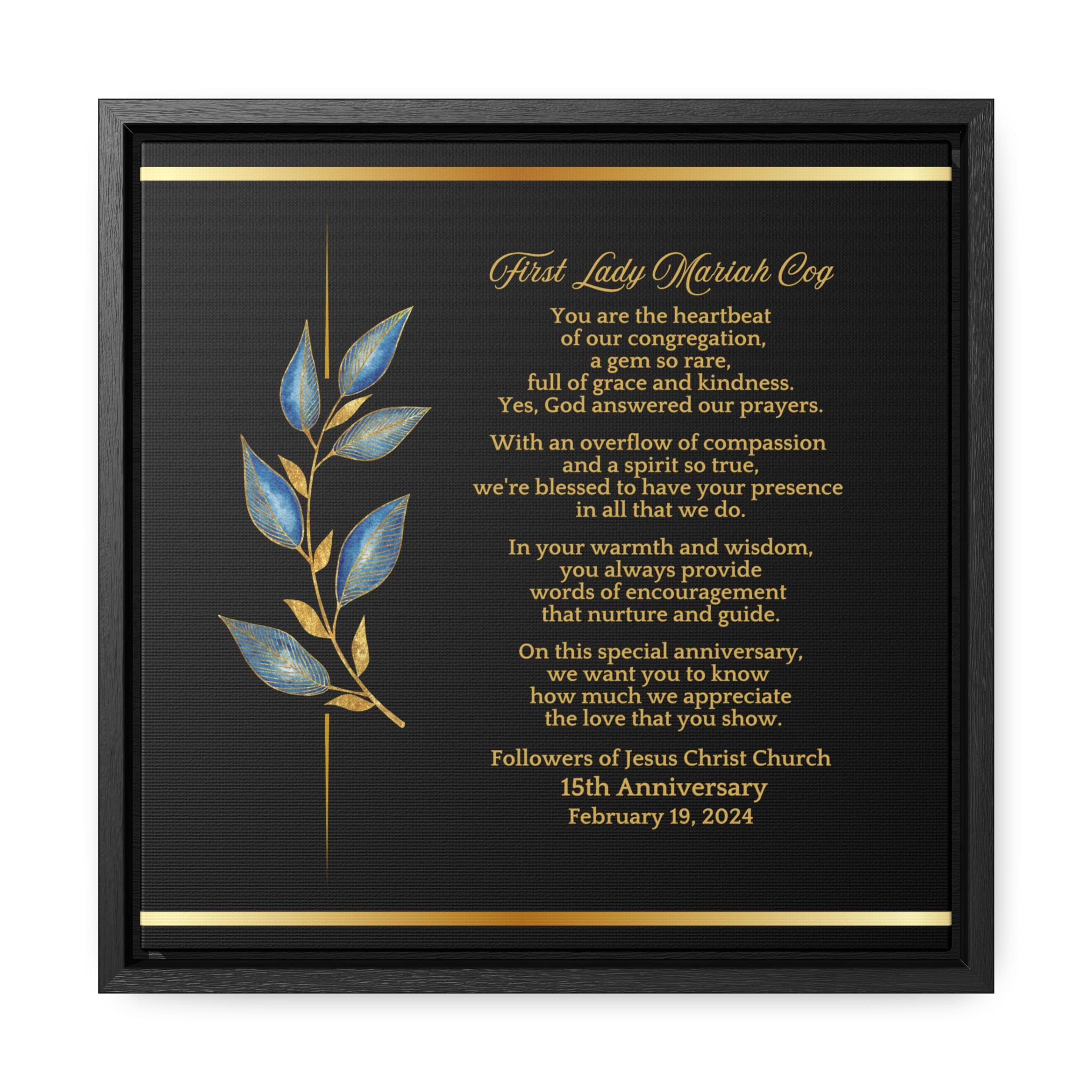 Pastor's Wife Appreciation Anniversary Gift, First Lady Framed Canvas ...