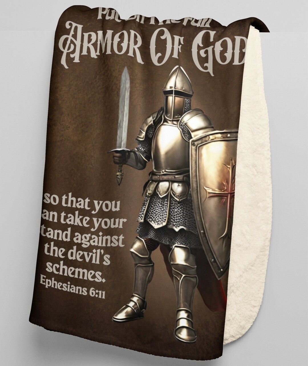 Full Armor of God Sherpa Throw Blanket Christian Bible Verse Gift for ...