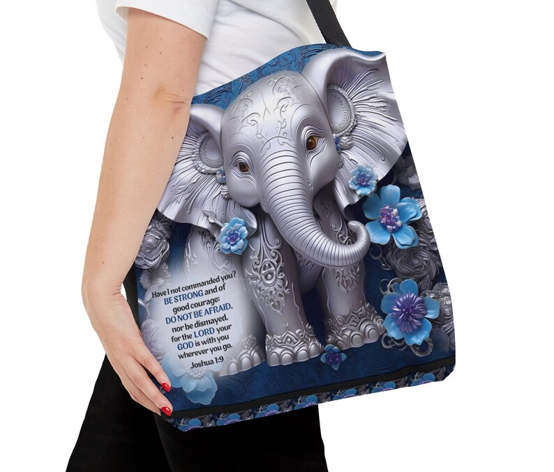 3D Elephant Christian Bible Verse Tote Bag for Woman of Faith, Gift for ...